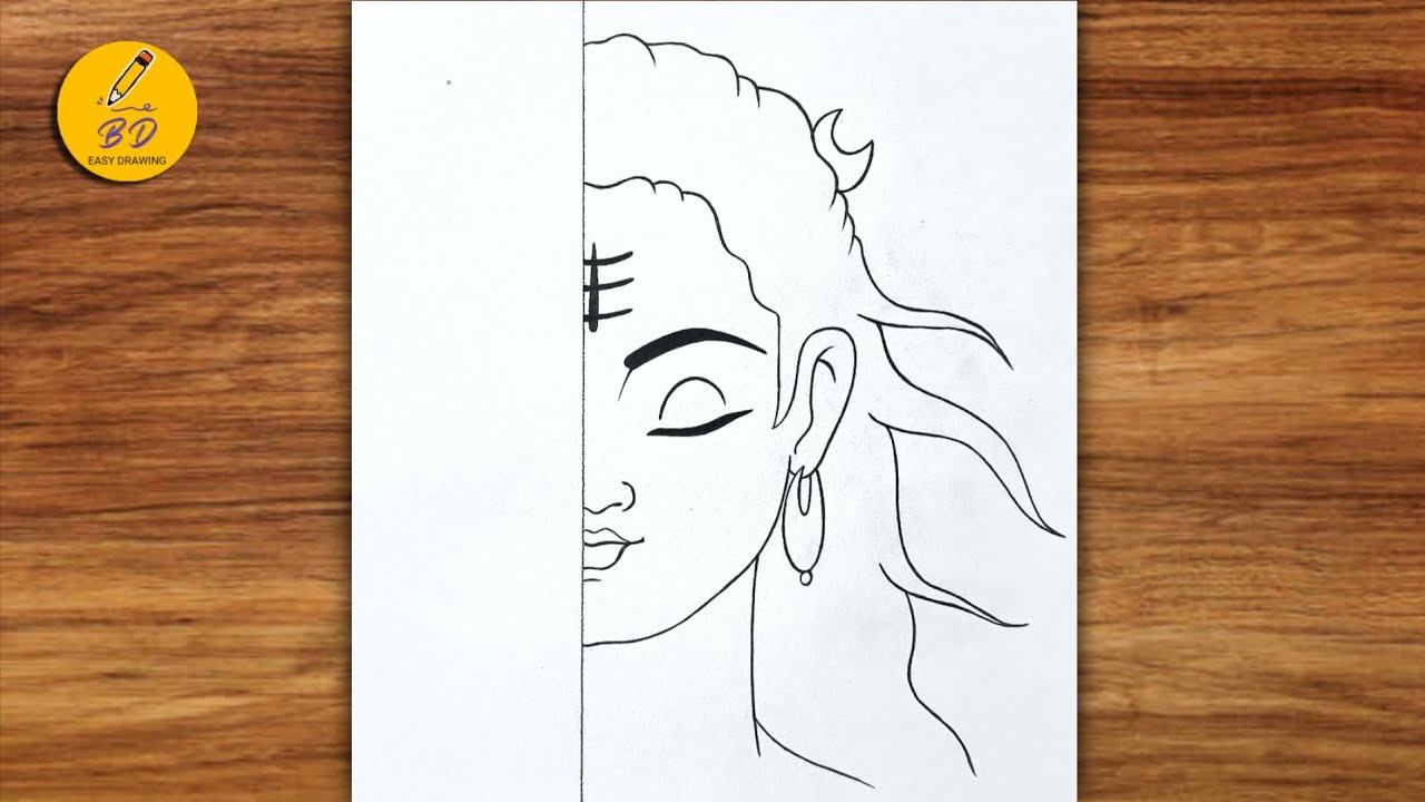 Lord Shiva Drawing / Bholenath Side Face Drawing / Mahadev Sketch - YouTube
