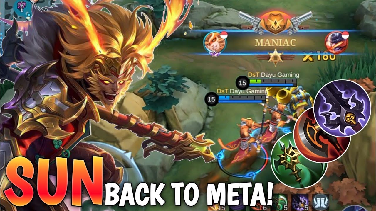 GAMEPLAY SUN TERBARU SETELAH REVAMP + BUFF BUILD SUN TERSAKIT 2024 SUN ...