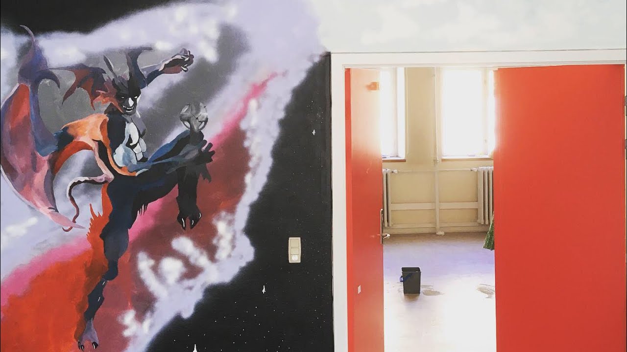 “Heaven & Hell” Mural painting/trompe I’ oeil by Sebsabbath - YouTube