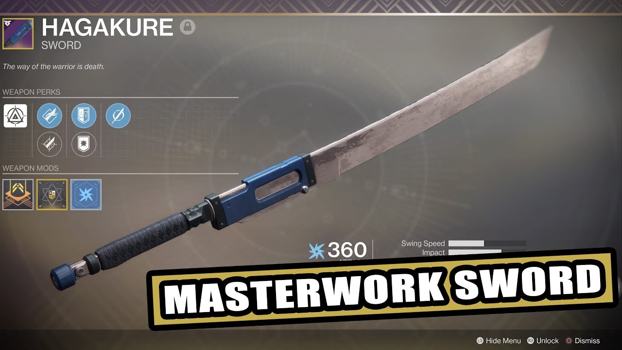 Destiny 2 || Warmind || Masterwork Sword || Hagakure - YouTube