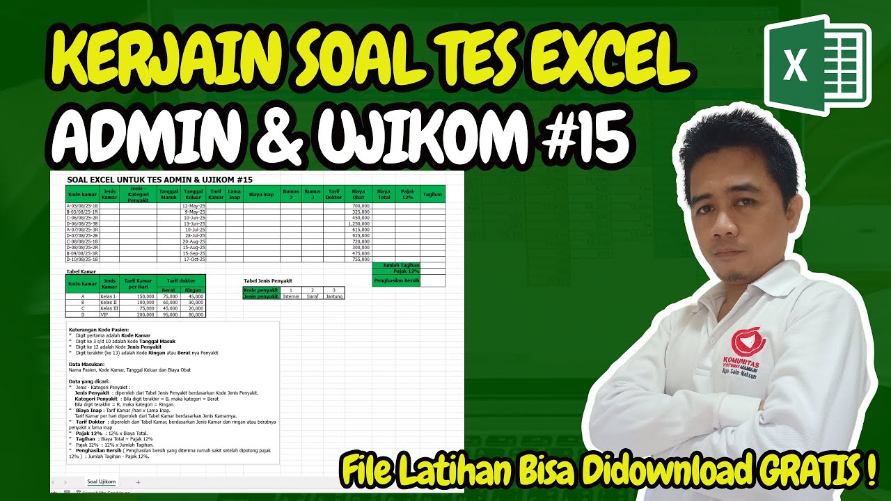 Soal Tes Excel Admin Uji Kompetensi #15 - YouTube