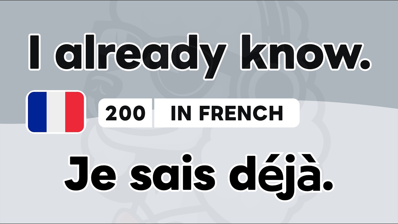 🇫🇷 200 French Phrases 49 Patterns for Beginners Part 8 - YouTube