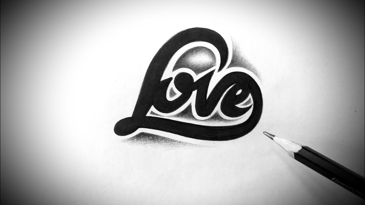 How to draw Calligraphy art with pencil Drawing Hand Lettering tutorial ...