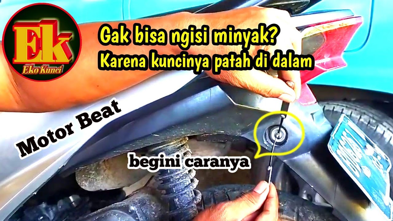 Cara mudah mengambil kunci yang patah di dalam jok motor Beat - YouTube