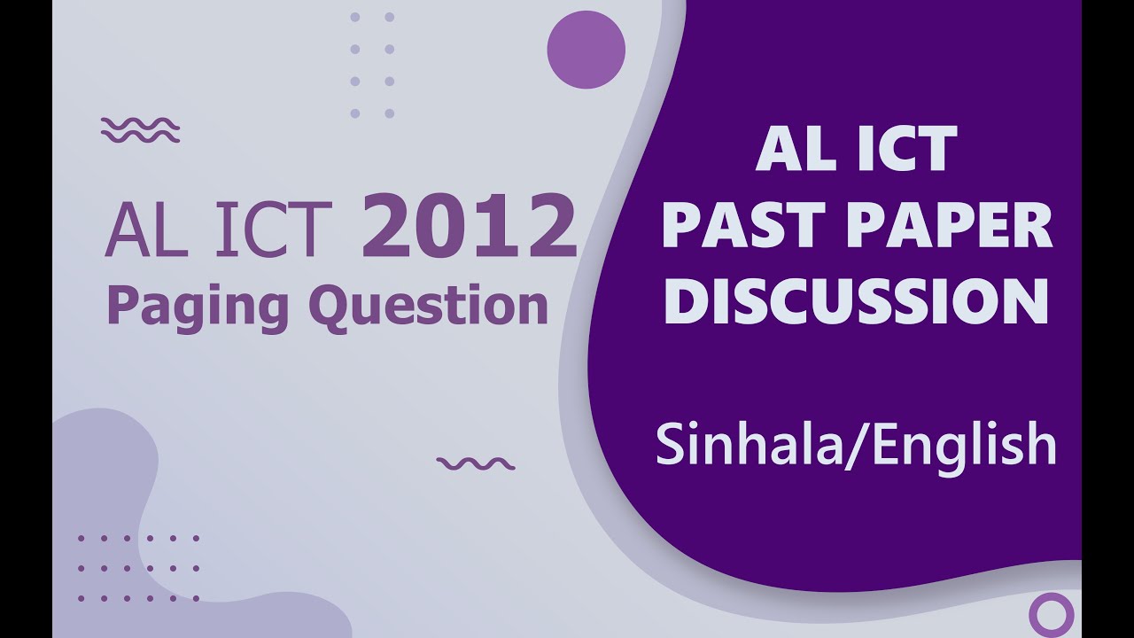 2012 AL ICT Paper Discussion Paging Question Kilobits To Kilo Byte 2012 AL ICT Paper Discussion Paging Question Kilobits To Kilo Byte