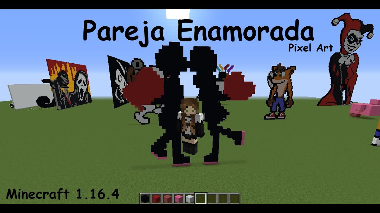 Minecraft 💑 Sombra de Pareja Enamorada Pixel Art - YouTube