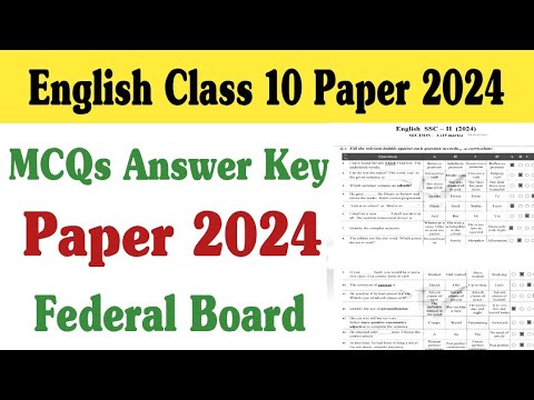 class 10 English Paper 2024 Federal Board | English class 10 paper 2024 ...