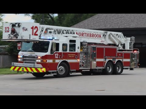 Northbrook fire department tower 12 (spare) and ambulance 12 responding ...