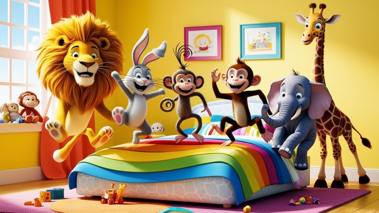 Five little animals song | kids songs |kids videos| cartoon for kids ...