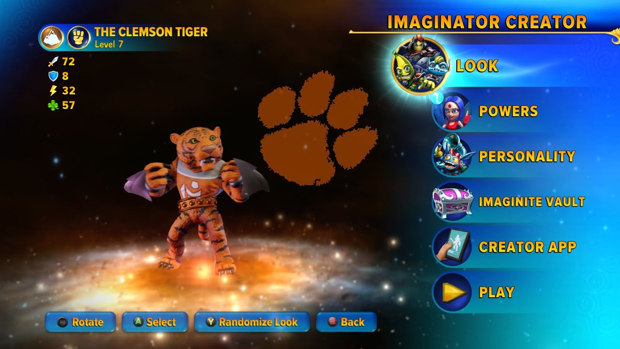 skylanders Imaginators gamplay of the the tiger for Clemson University ...