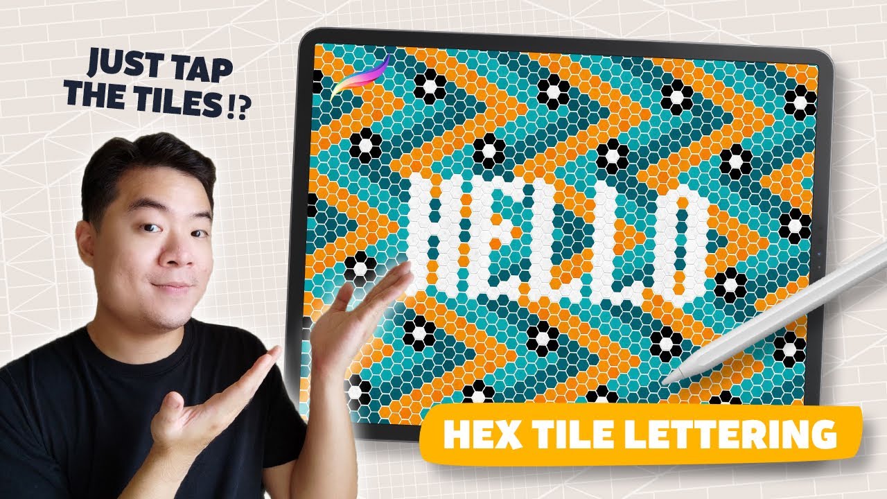 Hex tile LETTERING & ILLUSTRATION | Tile Pattern Procreate Brushes ...