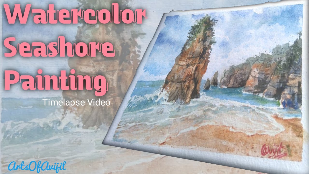Painting Seashore in Watercolor | Easy for Beginners - YouTube