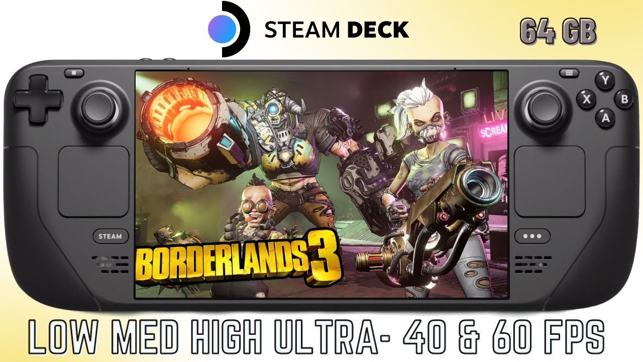 Borderlands 3 Steam Deck (64GB) Gameplay | Low Med High Settings - 40 ...