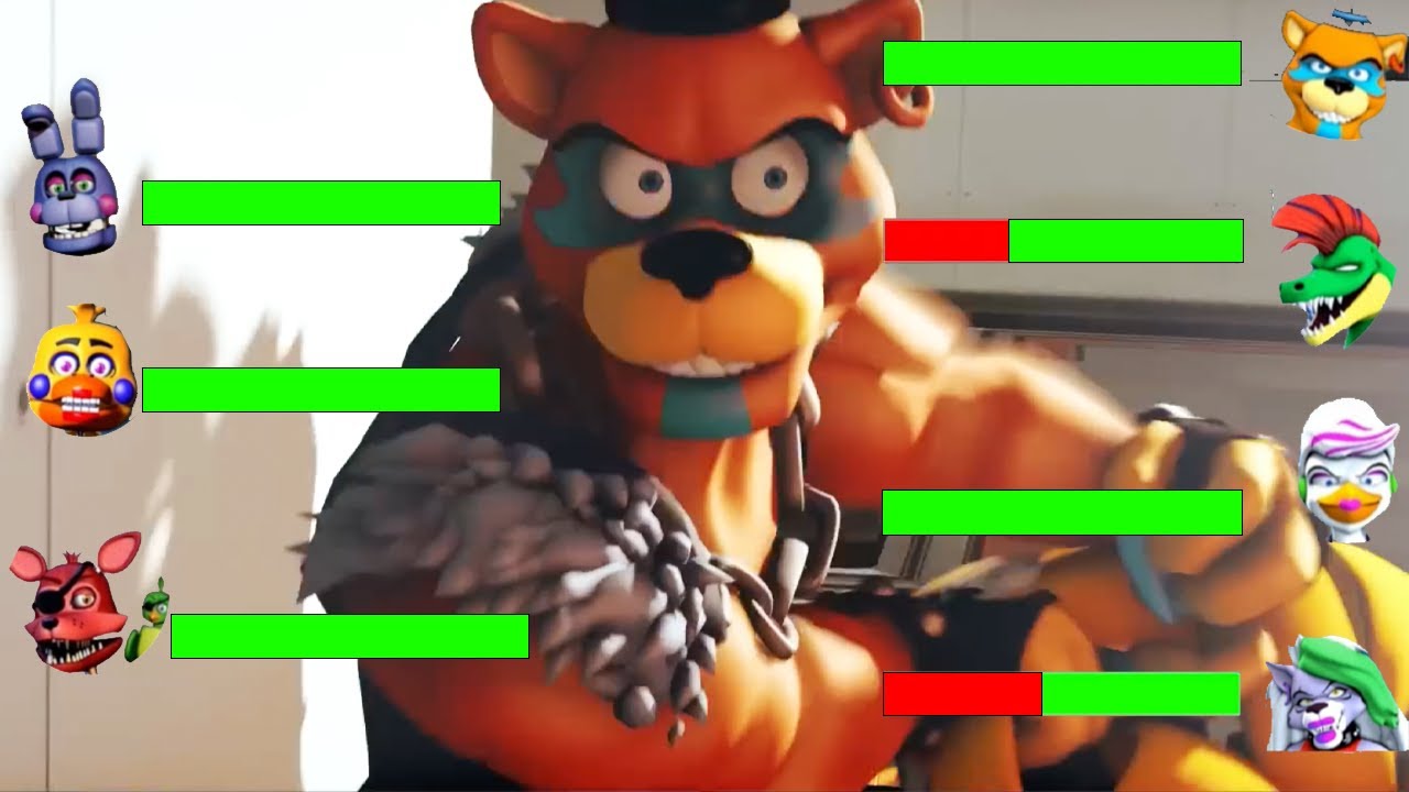 [SFM FNaF] Security Breach Fury's Rage vs Rockstar WITH Healthbars ...