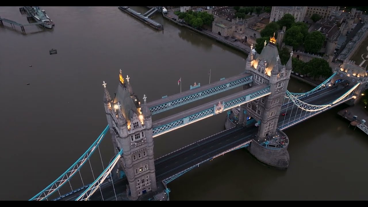 London England Drone aerial views of the Thames and London Bridge - YouTube