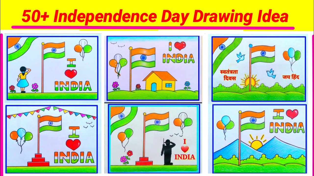 Independence Day drawings easy / Independence day poster drawings ...