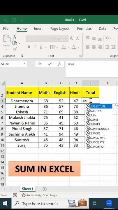 Excel Sum tricks #excel #viral #trending #microsoftexcel #exceltutorial #trend #exceltips # ...