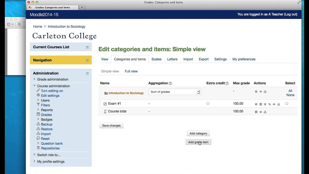 Configuring Moodle Gradebook - Easy - YouTube