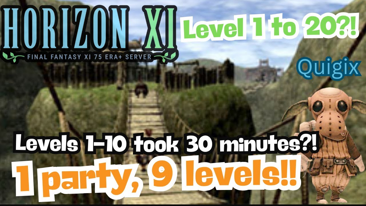 FFXI - Horizonxi - Leveling Warrior 1-10 in 30 minutes + Ghelsba ...
