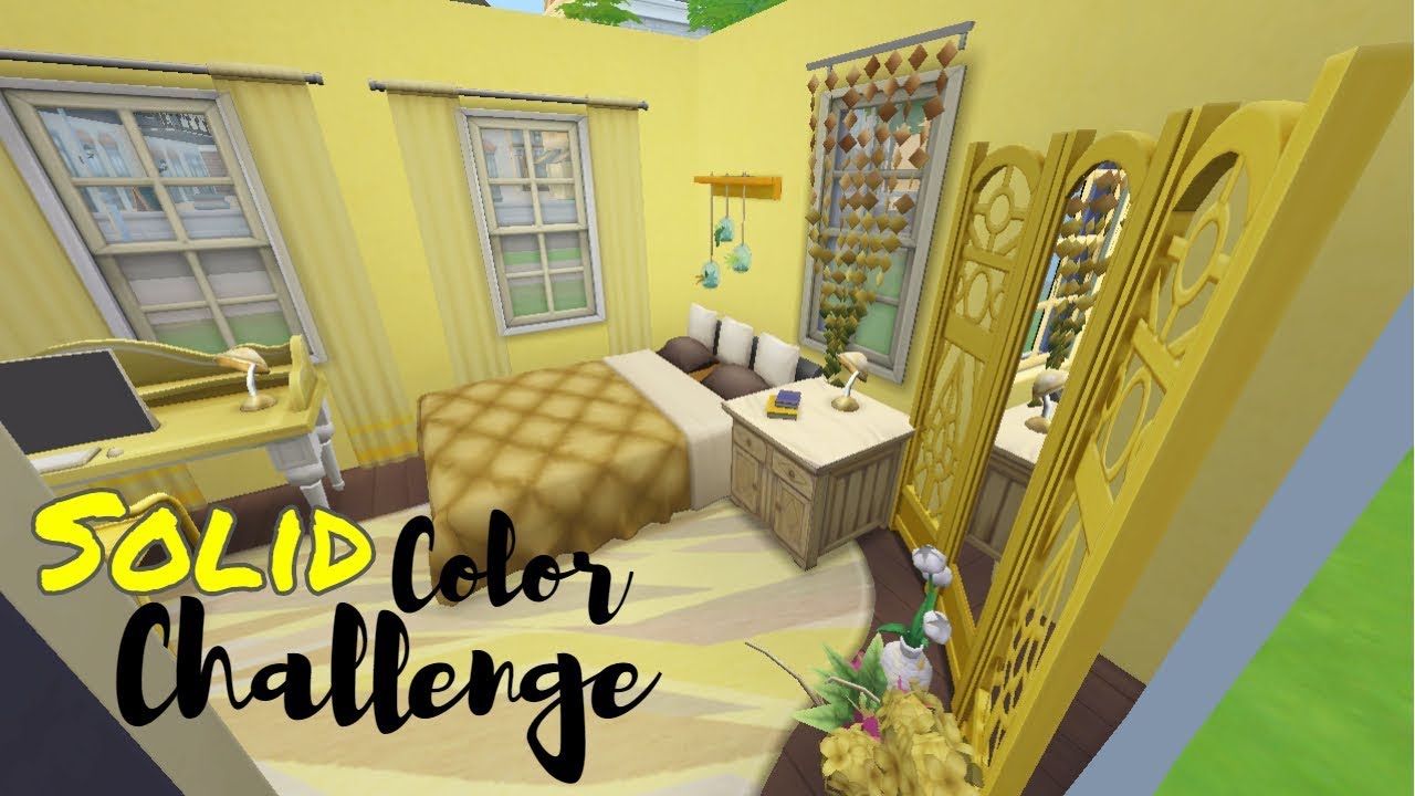 The Sims 4: Room Build // Yellow Solid Color Challenge - YouTube