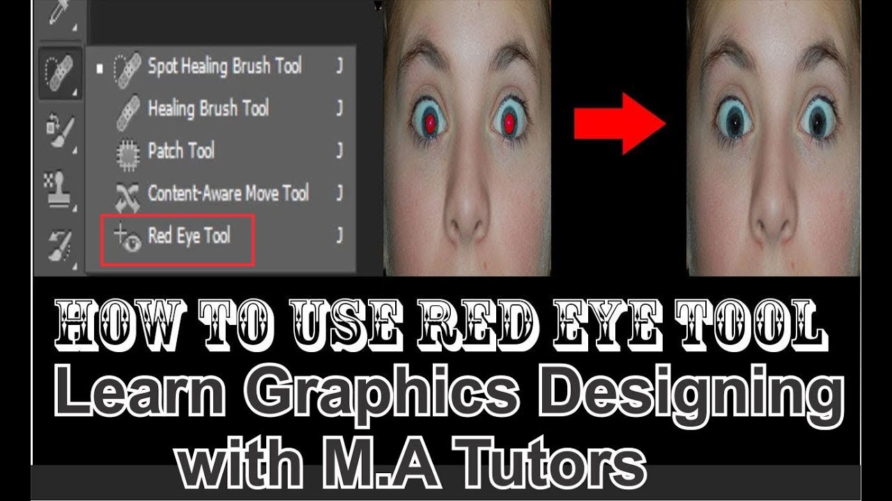 Adobe Photoshop CS6 Tutorial#16 || How to use Red Eye Tool || Learn ...