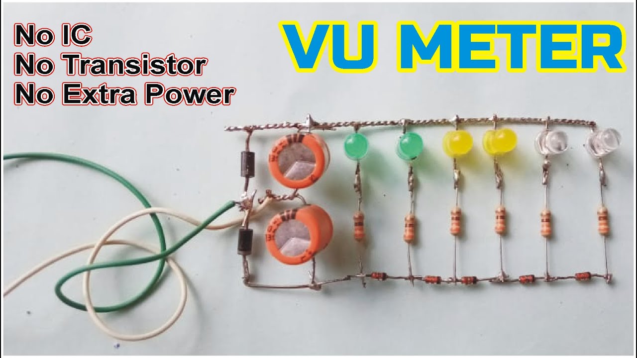 How To Make A LED VU Meter At Home No IC, Transistor - YouTube