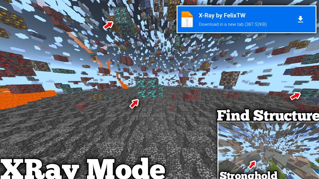 X-Ray Texture pack For Minecraft PE 1.21/1.20 | Minecraft x-ray Texture ...