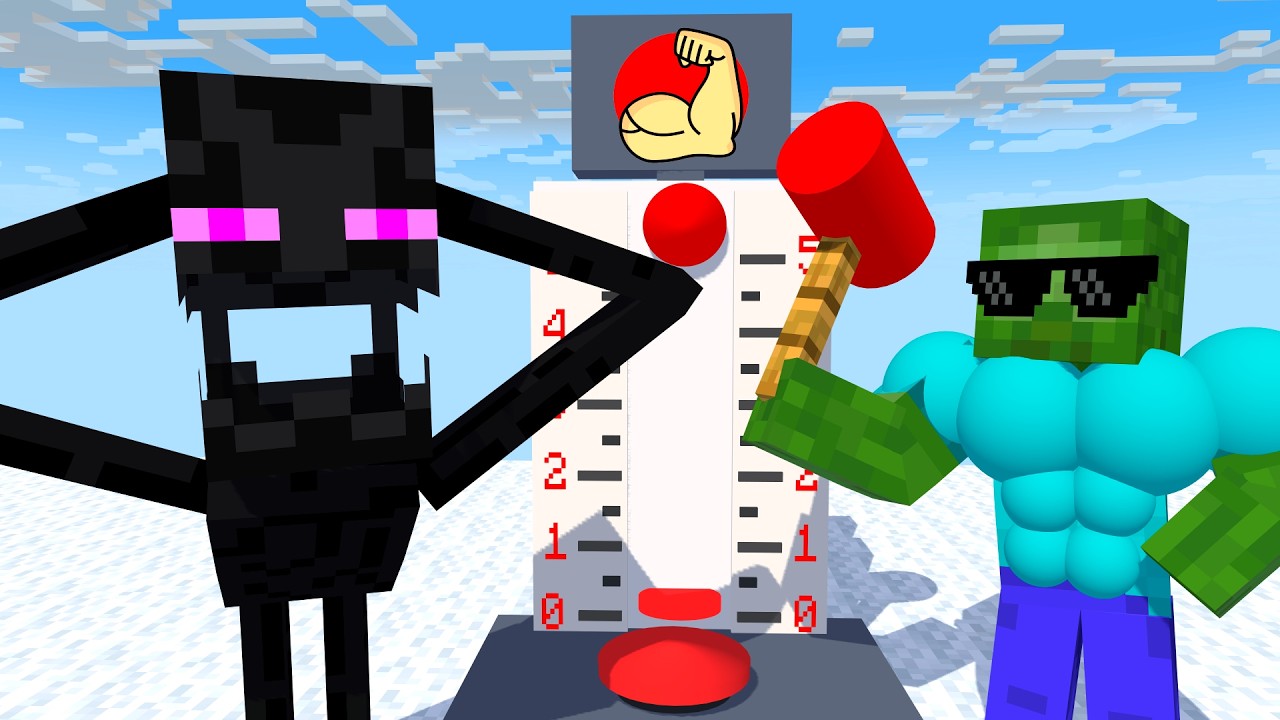 MEASURE STRENGTH MINECRAFT MOBS RUN CHALLENGE - Minecraft Animation ...