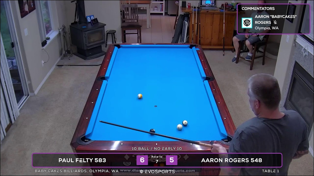 PAUL FELTY 583 vs AARON ROGERS 548 - BABY CAKES BILLIARDS - TABLE 1 ...