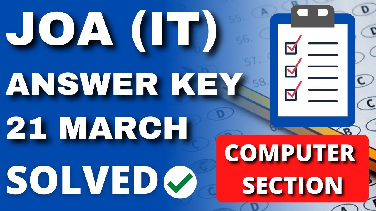 Junior Office Assistant JOA IT Solved Question Paper Answer Key 21 ...