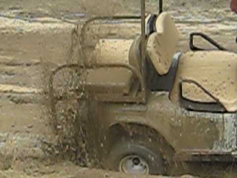 golf cart stuck in the mud - YouTube