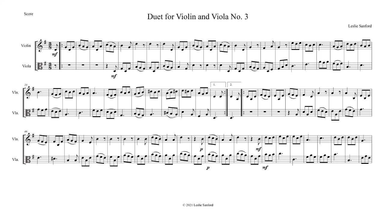 Violin/Viola Duet No. 3 - YouTube
