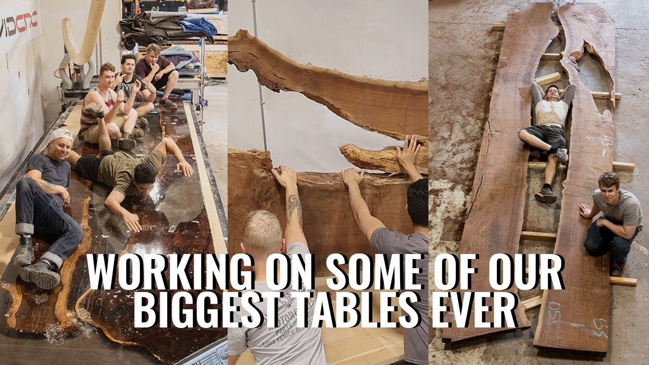 Working on 5 Massive Solid Wood Tables - YouTube
