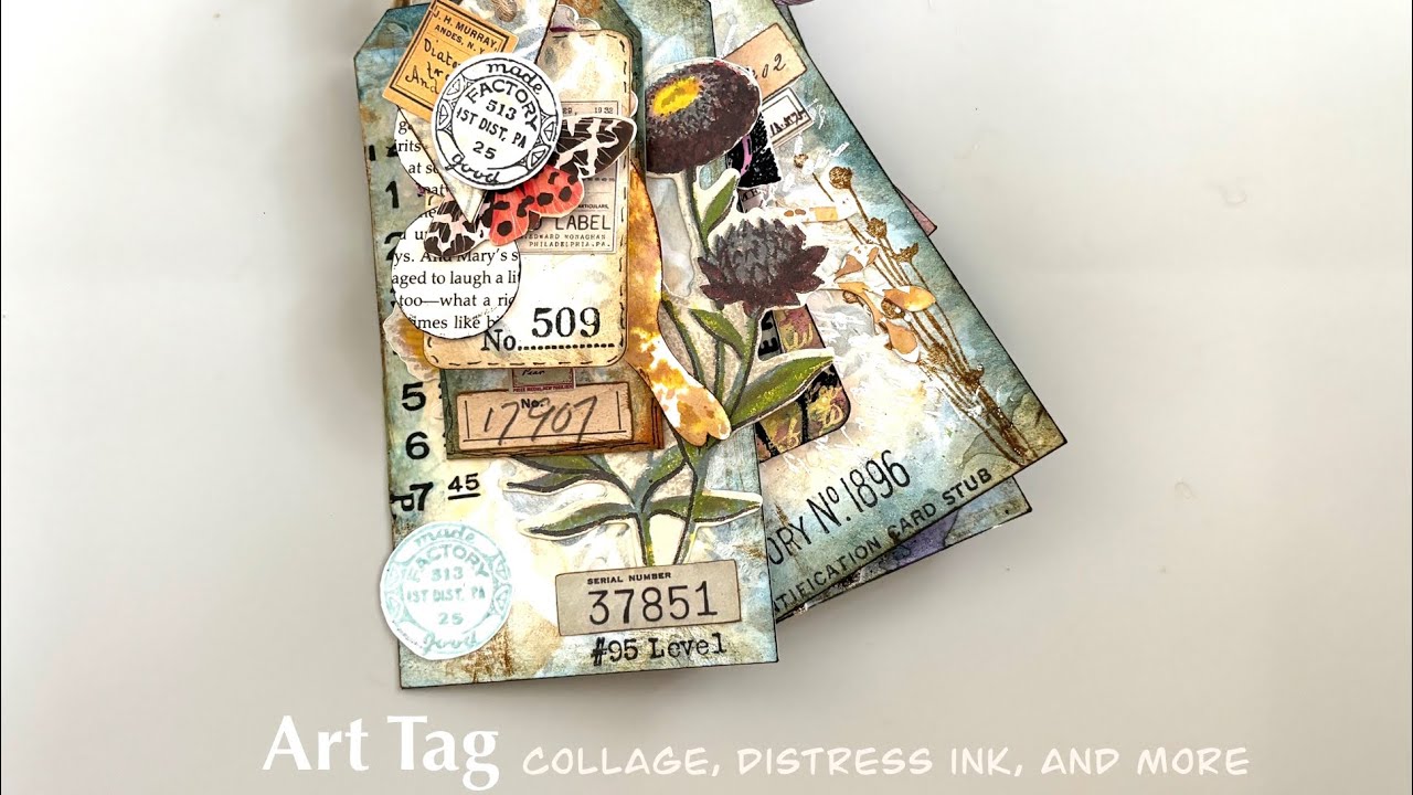 Mixed media tag bundle Part 2: lots of media and techniques - YouTube