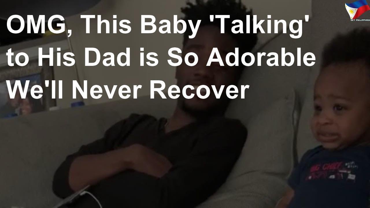 This baby 'talking' to his dad is so adorable - YouTube