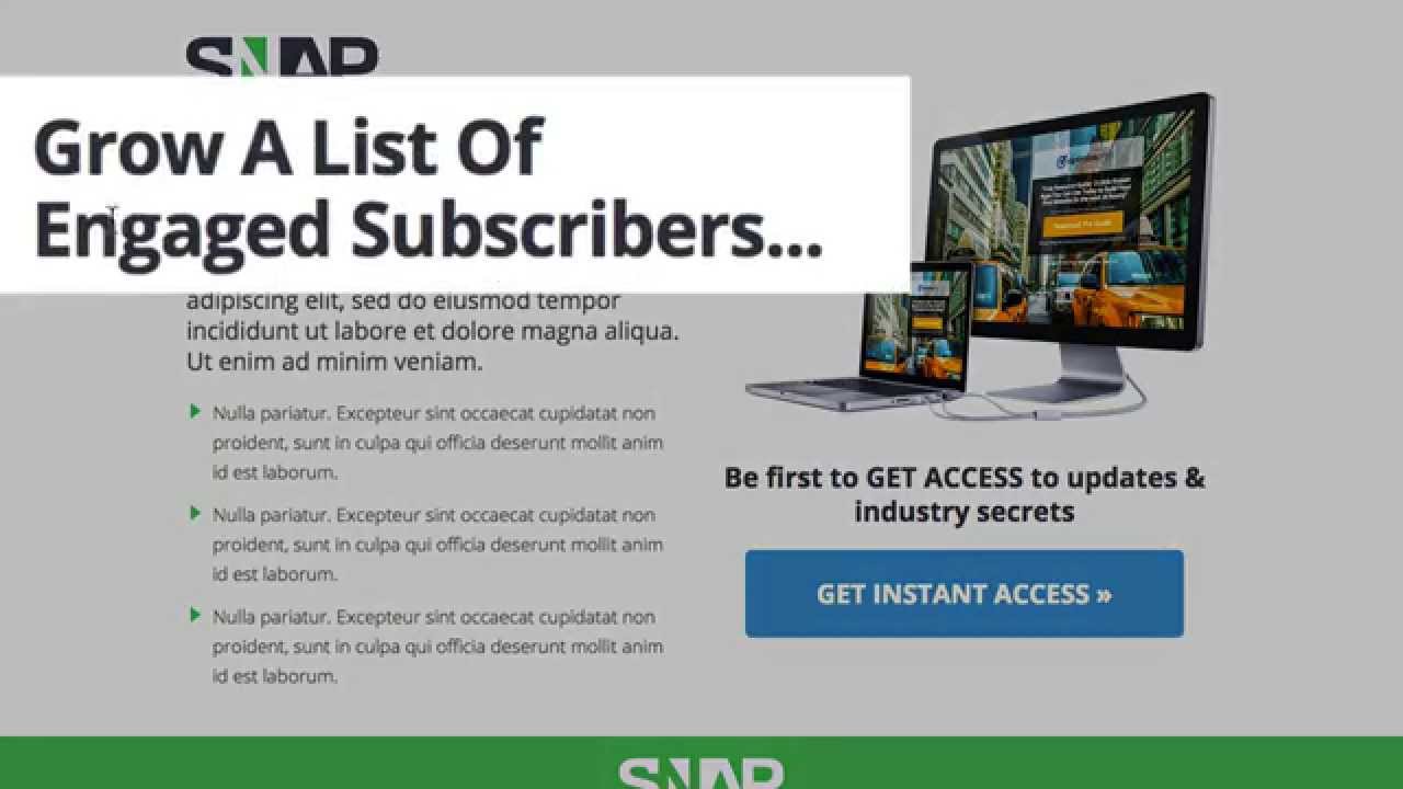 OptimizePress Club: SNAP - Landing Page Template - YouTube