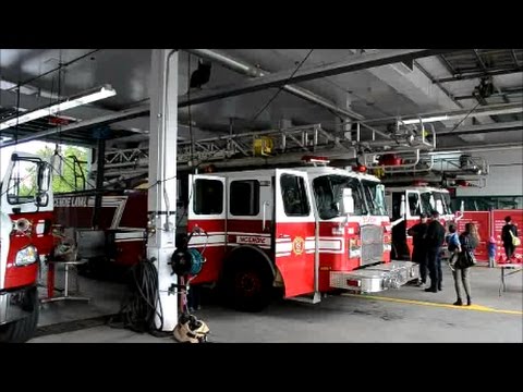 LAVAL QUEBEC FIRE TRUCKS AT STATION 3 - YouTube