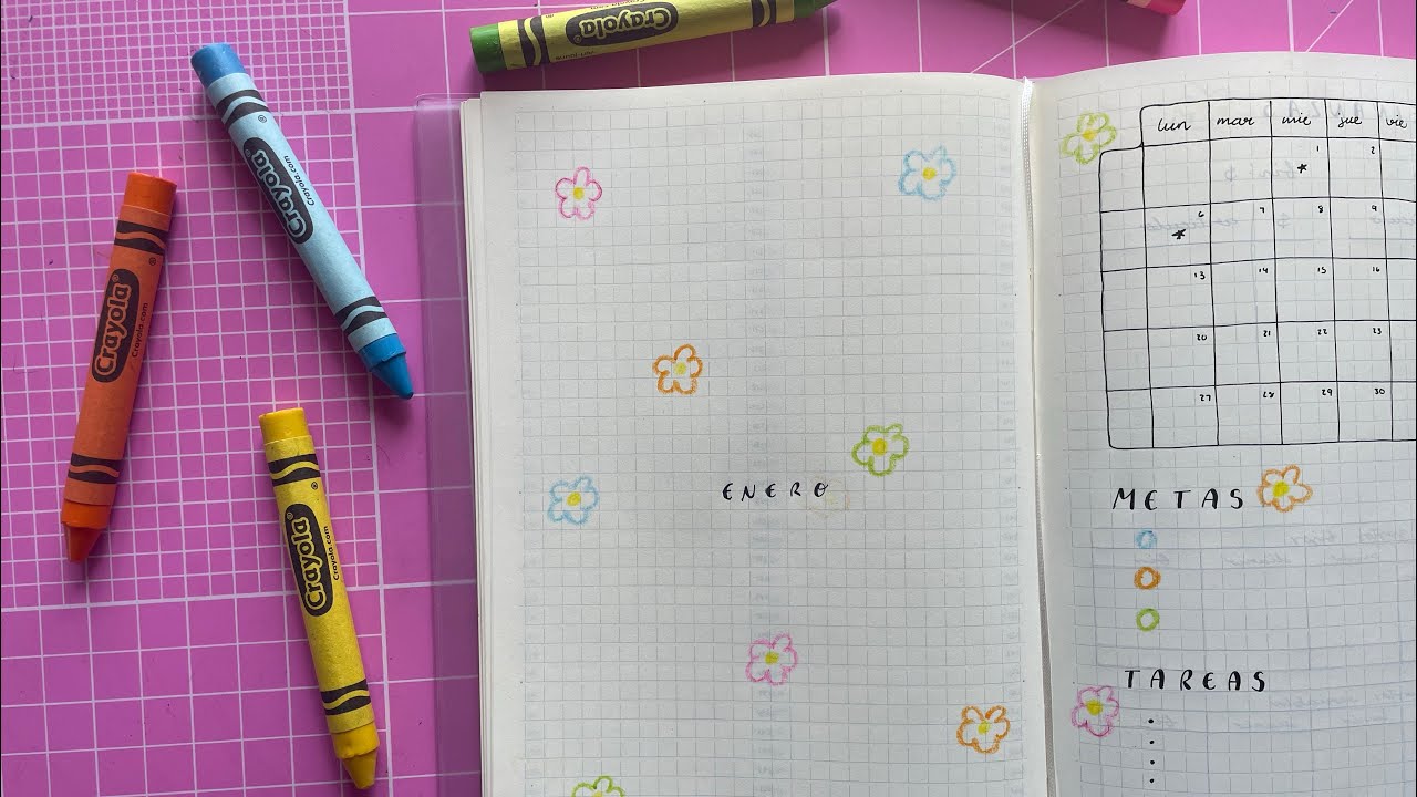 Bullet Journal ENERO | Flores • Fácil y bonito 🥹 | Planea Conmigo #01 ...