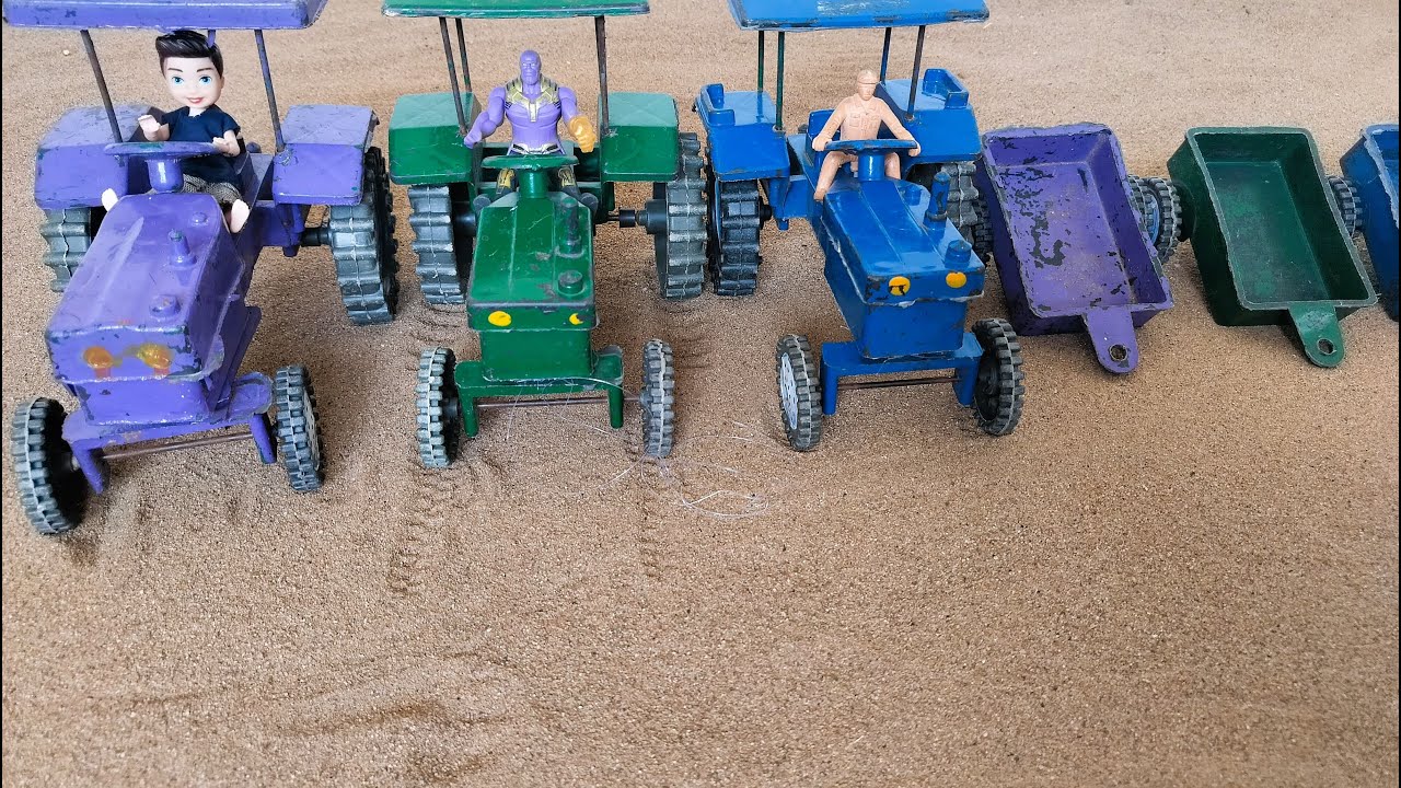 Excavator JCB Loading Sand To Tractors Toys - YouTube