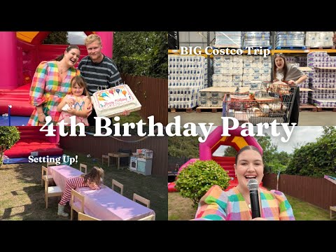 Elsie’s 4th Birthday Party 👧🏼🎂 Costco Trip, Party Prep, Birthday Weekend 
