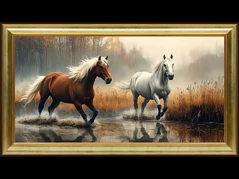 Sonbaharda Dörtnala Koşan Atlar - Art Frame - Televizyonunu Tablo Yap!