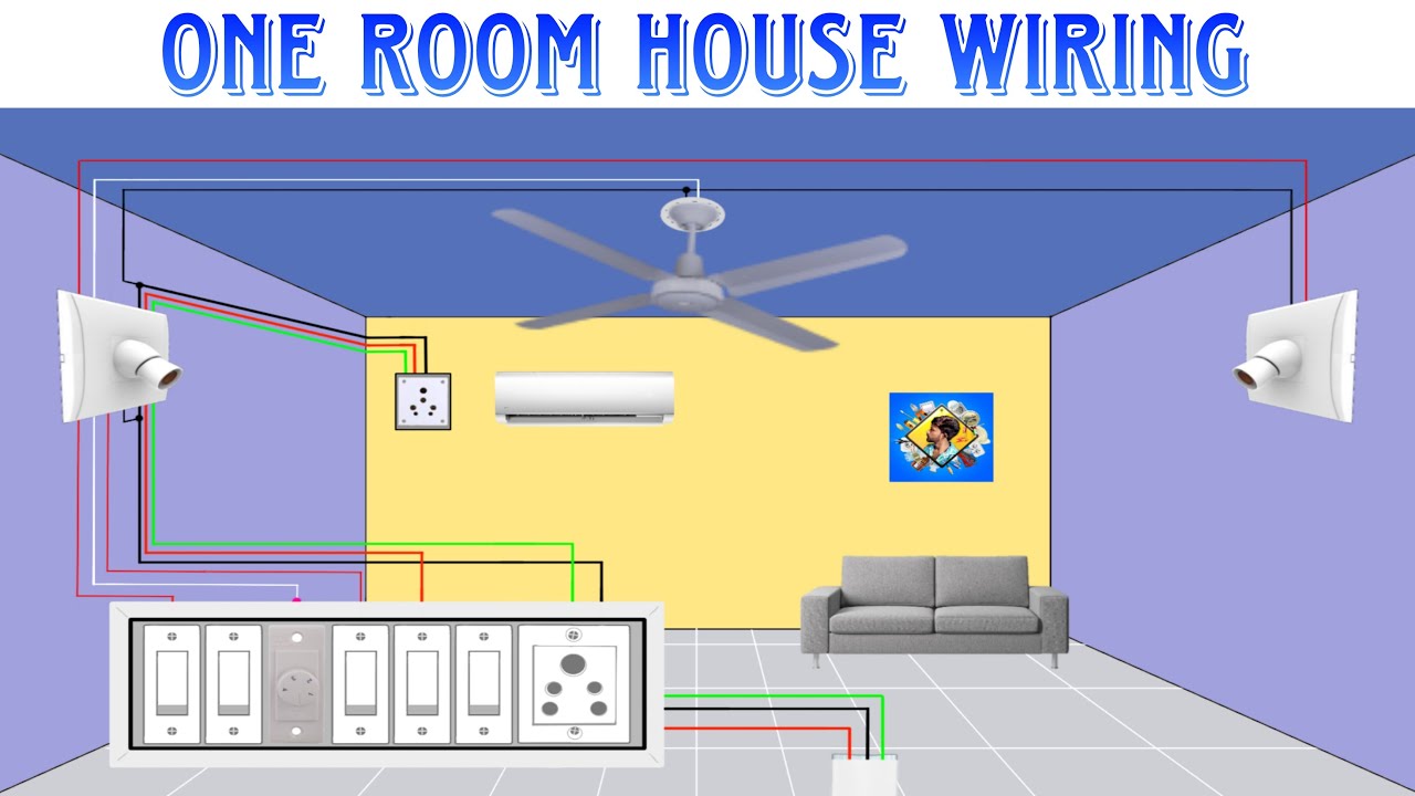 Complete House Wiring Of One Room l House Wiring Tutorial l Split AC ...