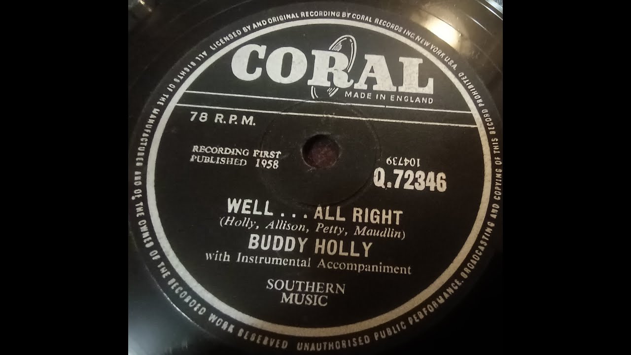 Well...All Right - Buddy Holly - 78rpm - YouTube