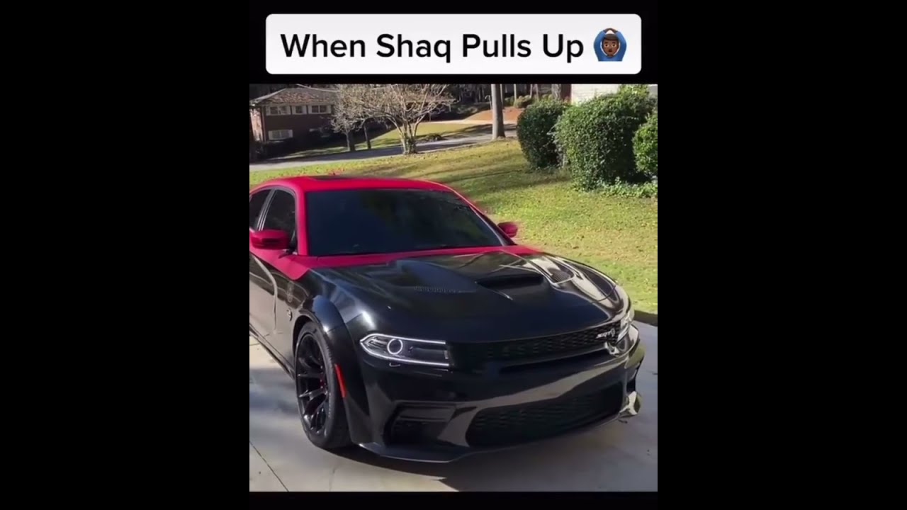 Shaquille Oneal Pulls Up In Custom Two Tone Dodge Charger Hellcat W