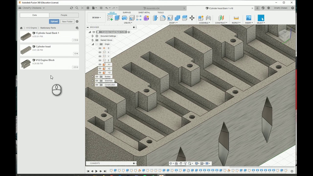 V12 Engine in Fusion 360 Week 6 Work - YouTube