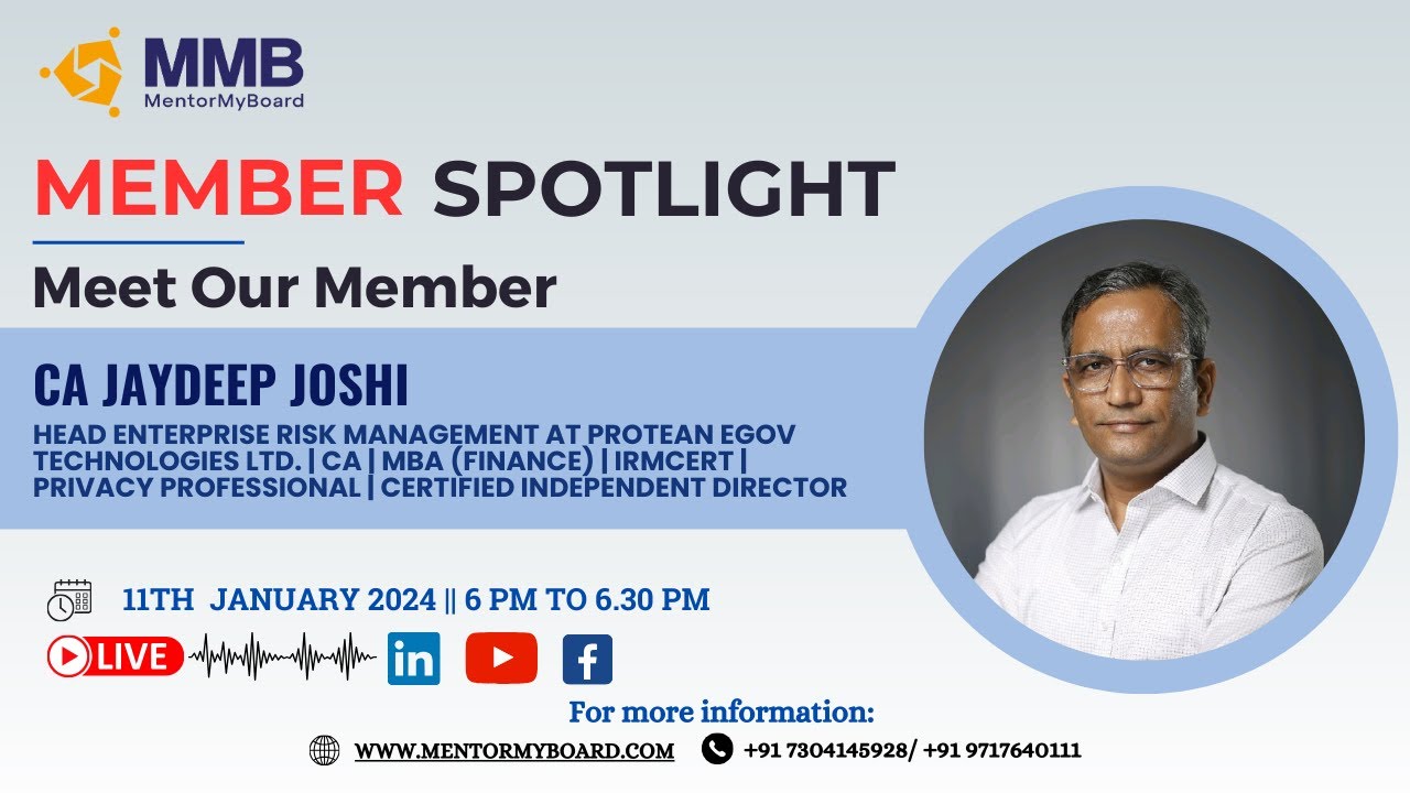 MentorMyBoard's Member Spotlight: CA Jaydeep Joshi - YouTube