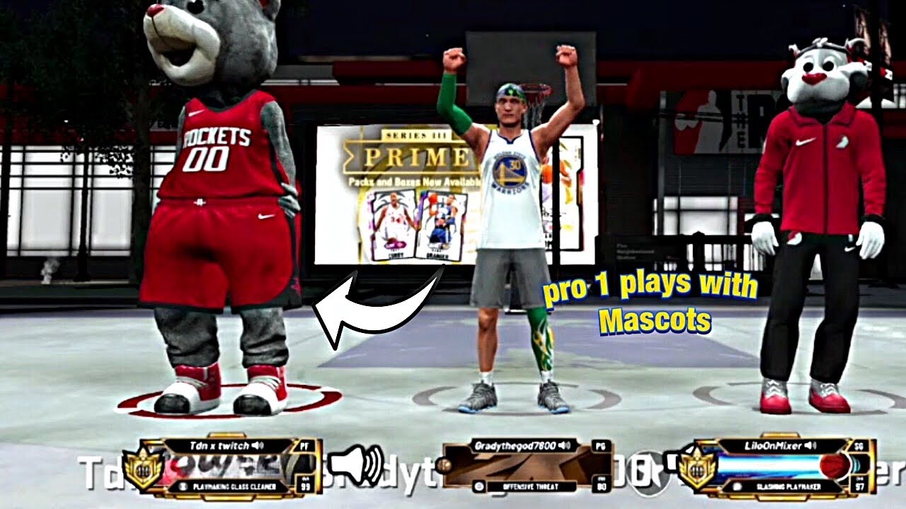 I gave a Pro 1 a chance to play with two mascots in NBA 2k20 !!! - YouTube