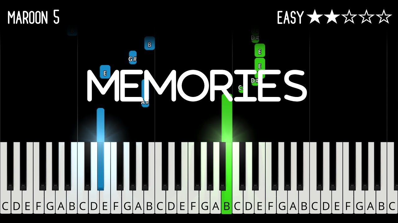 Maroon 5 - Memories - EASY Piano Tutorial - YouTube