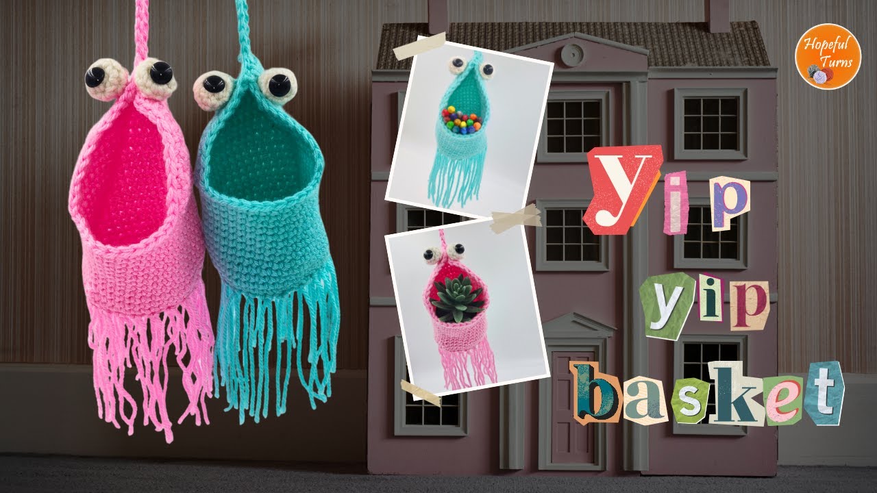 Crochet YIP YIP Alien Hanging Basket | Fun & Easy Crochet Car Hanger (Beginner friendly) - YouTube