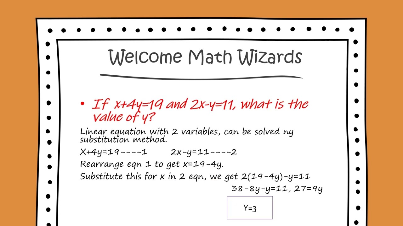Solution for first set of algebra problems - YouTube